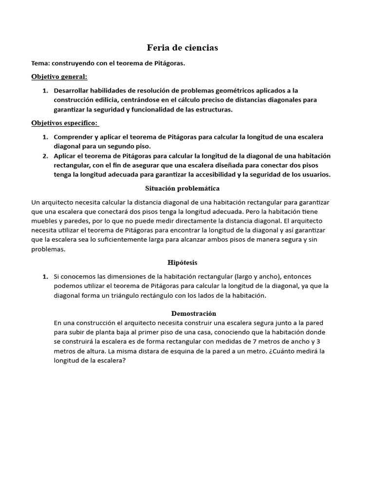 Feria de Ciencias - Problema | PDF