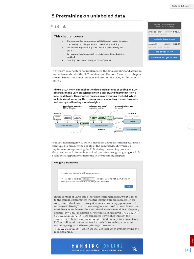 5 Pretraining on unlabeled data - Build a Large Language Model (From Scratch) | PDF | Machine ...