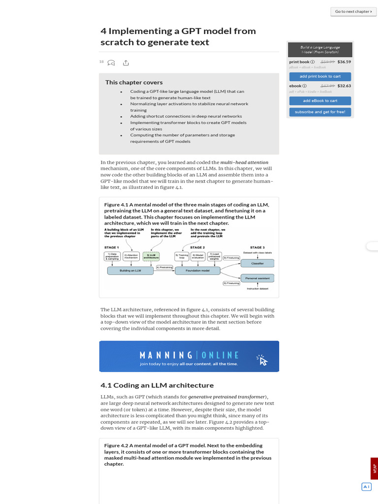4 Implementing A GPT Model From Scratch To Generate Text - Build A Large Language Model (From ...