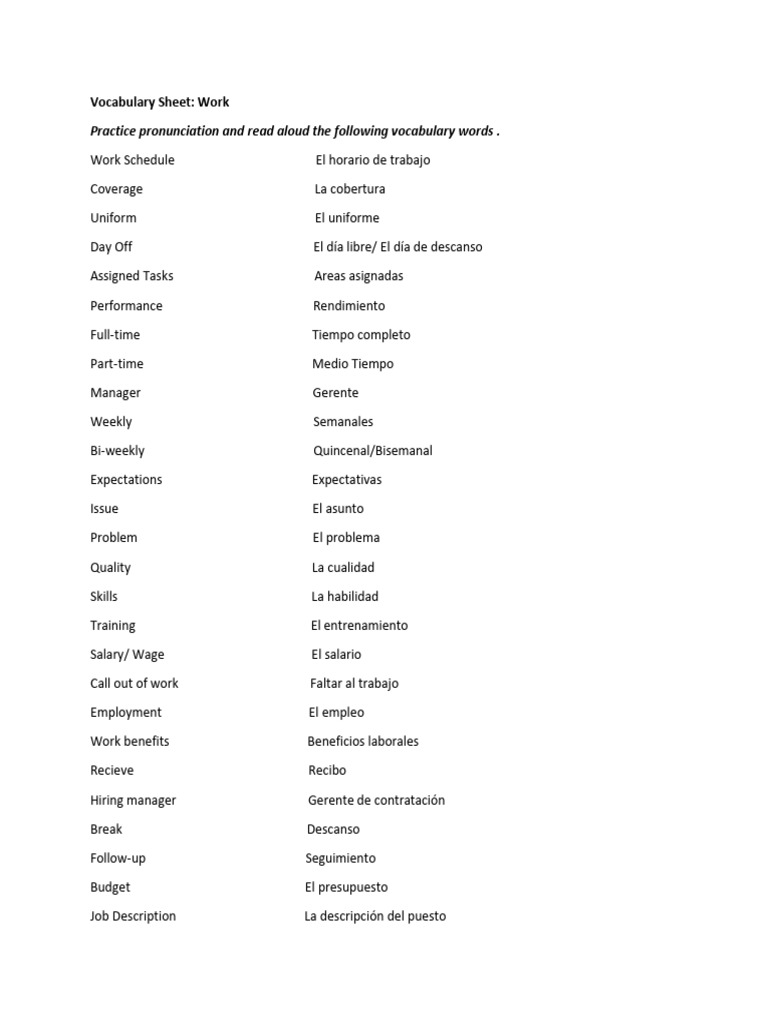 Workplace Vocabulary-Soft Skills-Hard Skills | PDF | Crecimiento ...
