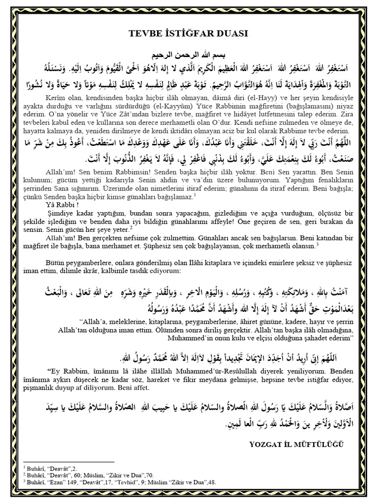 TEVBE iSTİĞFAR dUASI yENİ | PDF