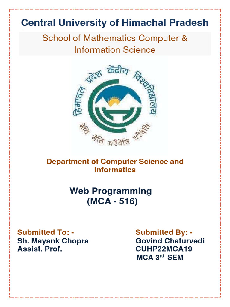 Web Programming Course Overview - CUHP | PDF