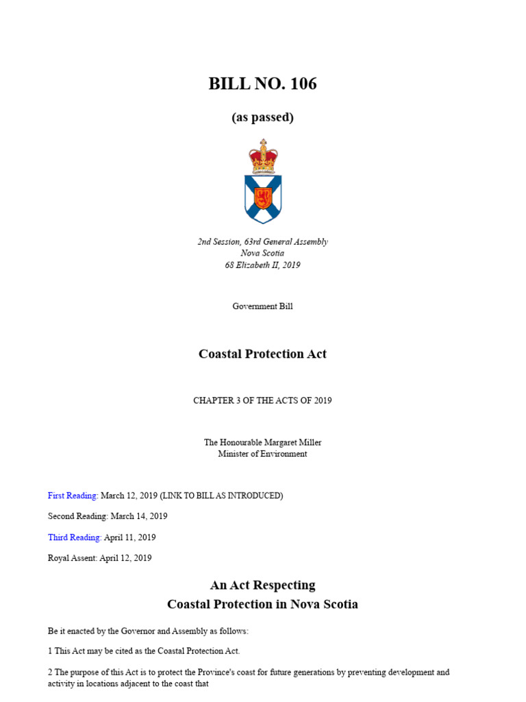 Nova Scotia Coastal Protection Act 2019 | PDF | Coast | Marsh