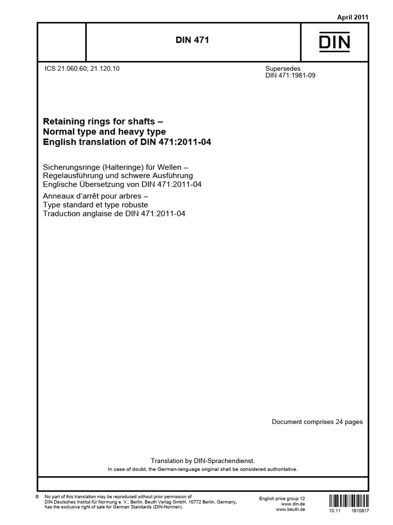 Din 471 Deger | Download Free PDF | Materials | Mechanical Engineering