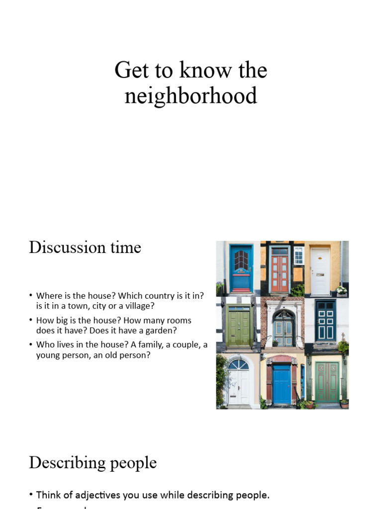 Get To Know The Neighborhood | PDF | Career & Growth | Self-Improvement