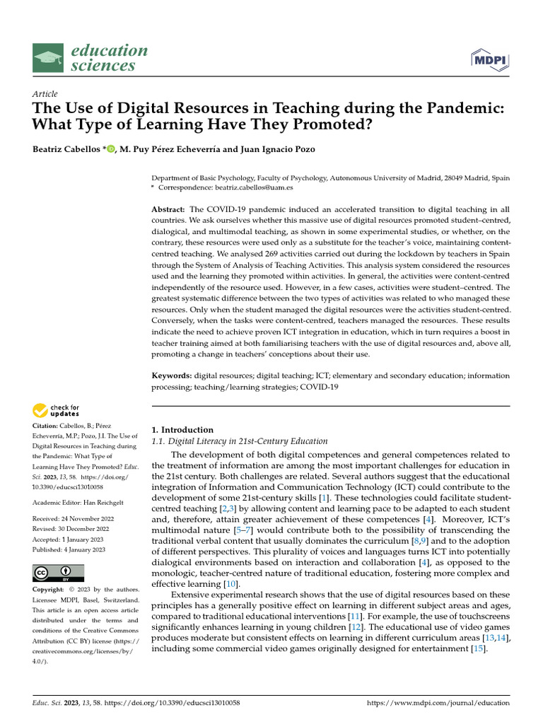 COVID USOS TIC | Download Free PDF | Educational Technology | Information