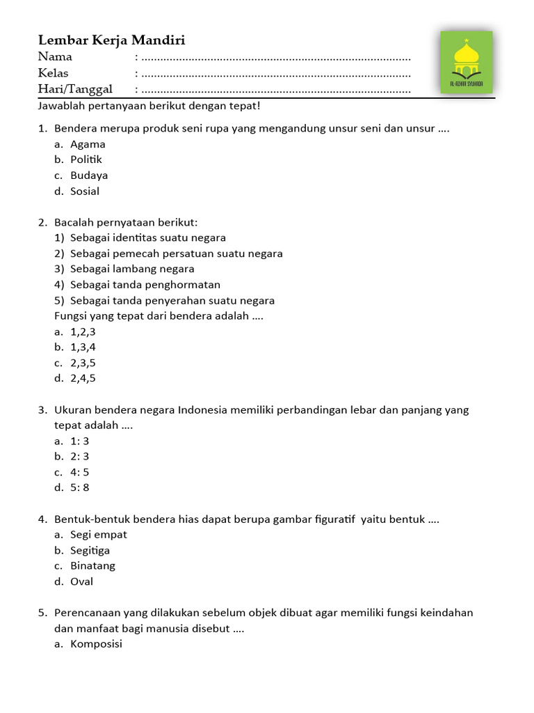 LK Seni Rupa4 - Membuat Bendera Hias | PDF