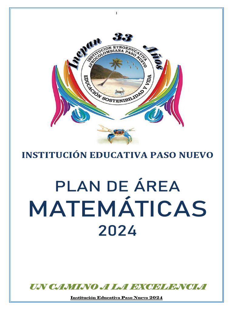 Plan De Area Matematicas 2024a Pdf Geometría Matemáticas