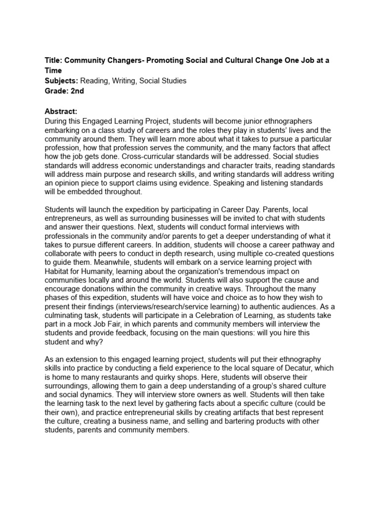 Final Engaged Learning Project Amarquez | PDF | Learning | Cognition