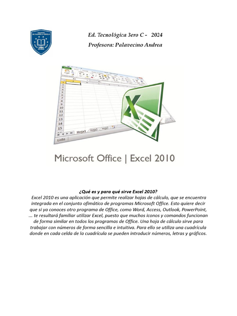 Notas de Clase 1 Excel | PDF | Microsoft Excel | Microsoft Office
