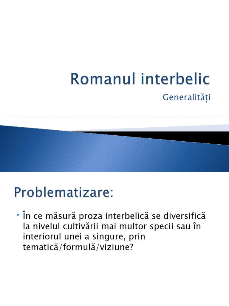 Roman Interbelic | PDF