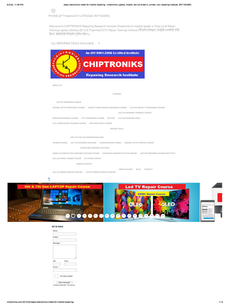 Basic Electronics Notes For Mobile Repairing - Chiptroniks Laptop ...