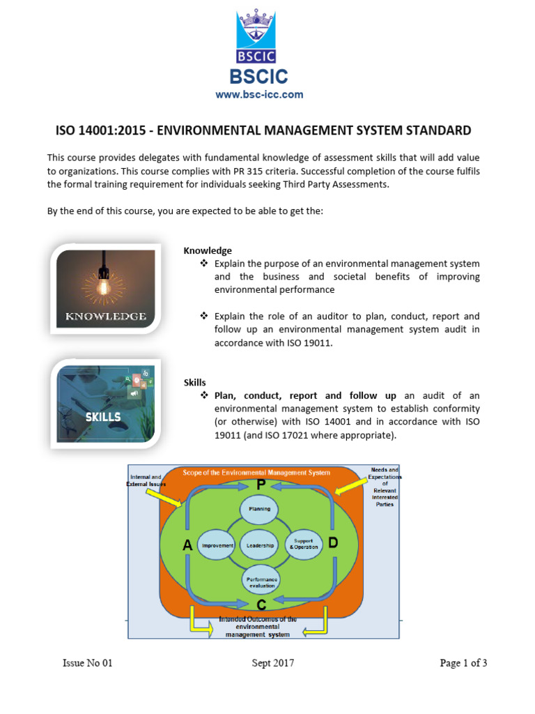 3 ISO 14001-2015 LA Brochure | PDF | Audit | Environmental Resource ...
