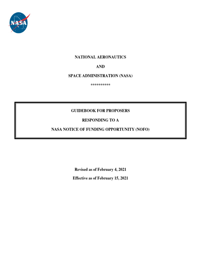 2021 Ed. Nasa Guidebook For Proposers | PDF | Metadata | Science ...