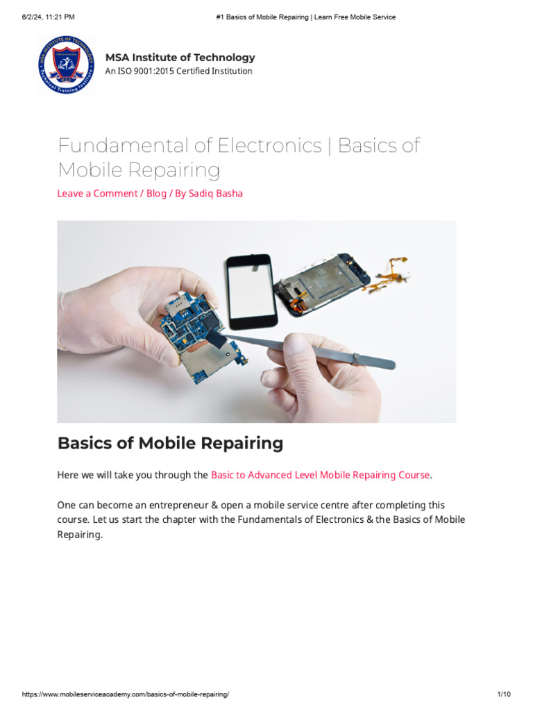 #1 Basics of Mobile Repairing _ Learn Free Mobile Service | Download ...