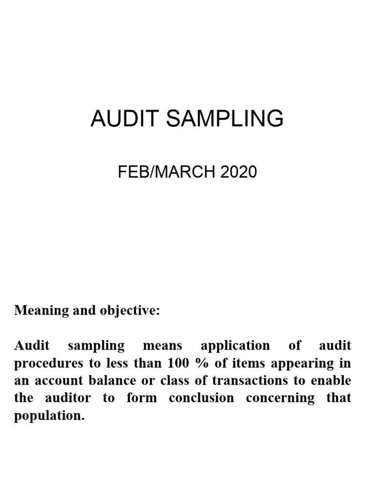 Audit Sampling | PDF | Audit | Sampling (Statistics)
