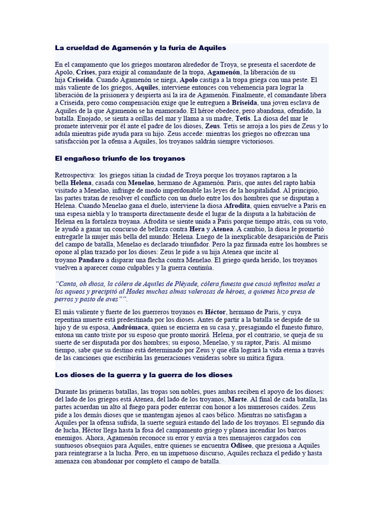 la iliada | PDF | Héctor | Aquiles