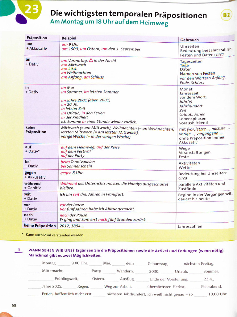 Temporale Präpositionen | PDF