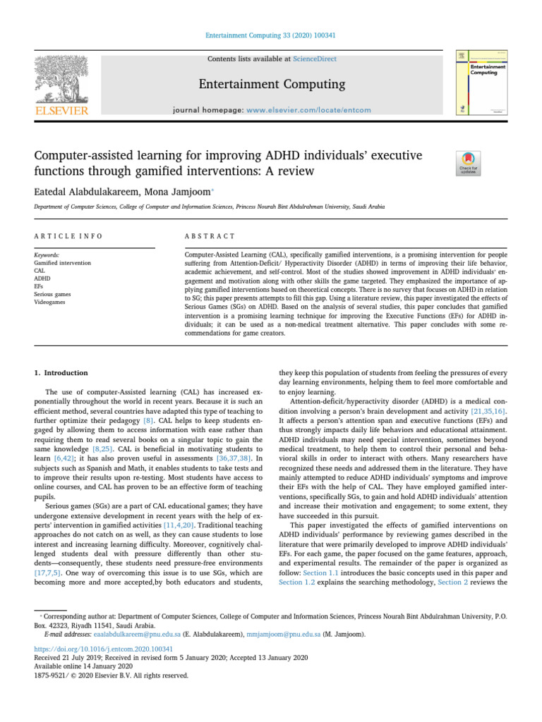 Gamified Learning for ADHD | PDF | Attention Deficit Hyperactivity ...