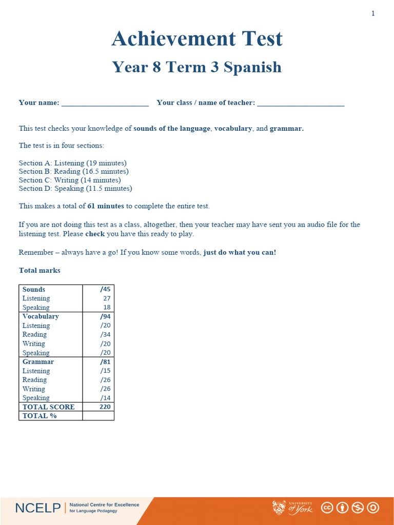 b8515p41s-Sp SOW Y8 T3 Achievement Test Question Paper 2 | PDF ...