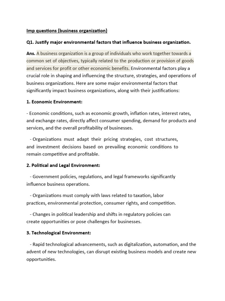 Imp Question BST Org. | PDF | Sole Proprietorship | Partnership