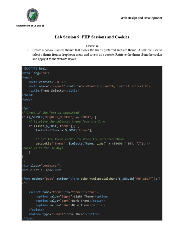 PHP Sessions and Cookies Tutorial | PDF | Http Cookie | World Wide Web