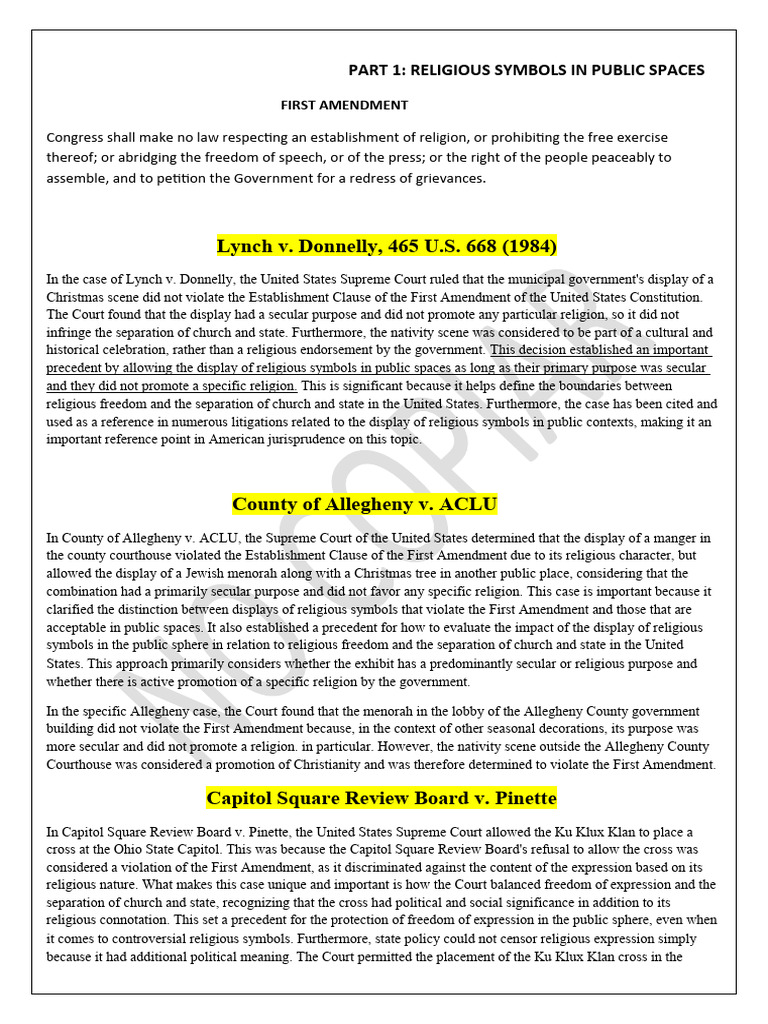 FA | Download Free PDF | First Amendment To The United States ...