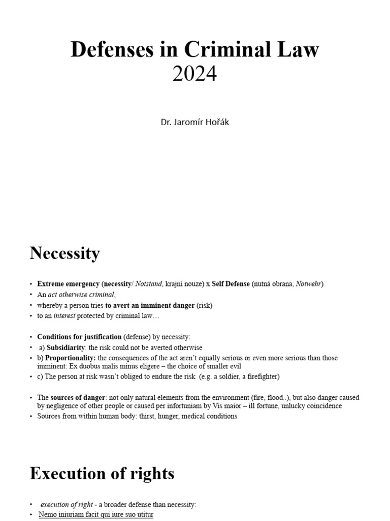 Defenses in Criminal Law | PDF | Crimes | Crime & Violence