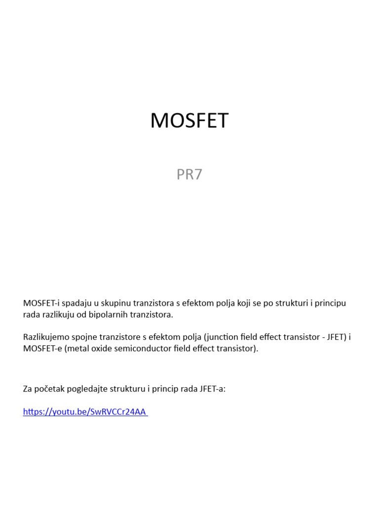 PR7 Mosfet1 | PDF