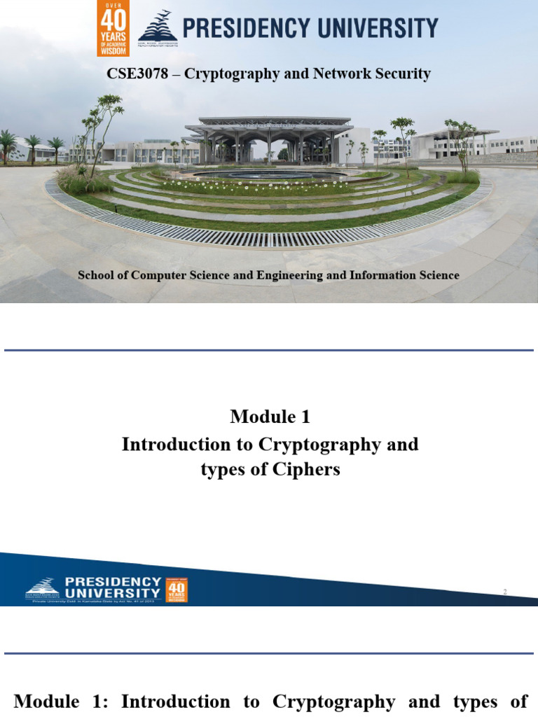 Cryptography Module 1part 2 | PDF | Cryptography | Cipher