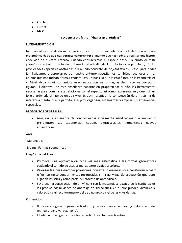 Comparto - Secuencia Didáctica Figuras Geometricas - Contigo | PDF | Geometría | Rectángulo