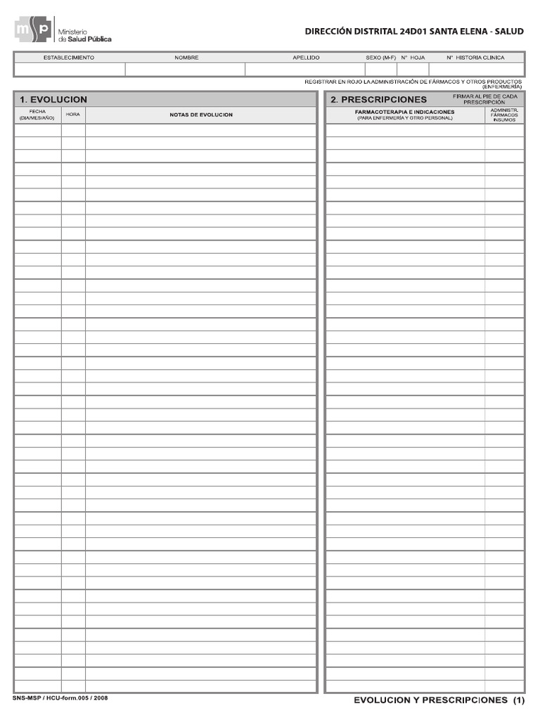 02 - Form 005 Evolucion y Prescripciones | PDF