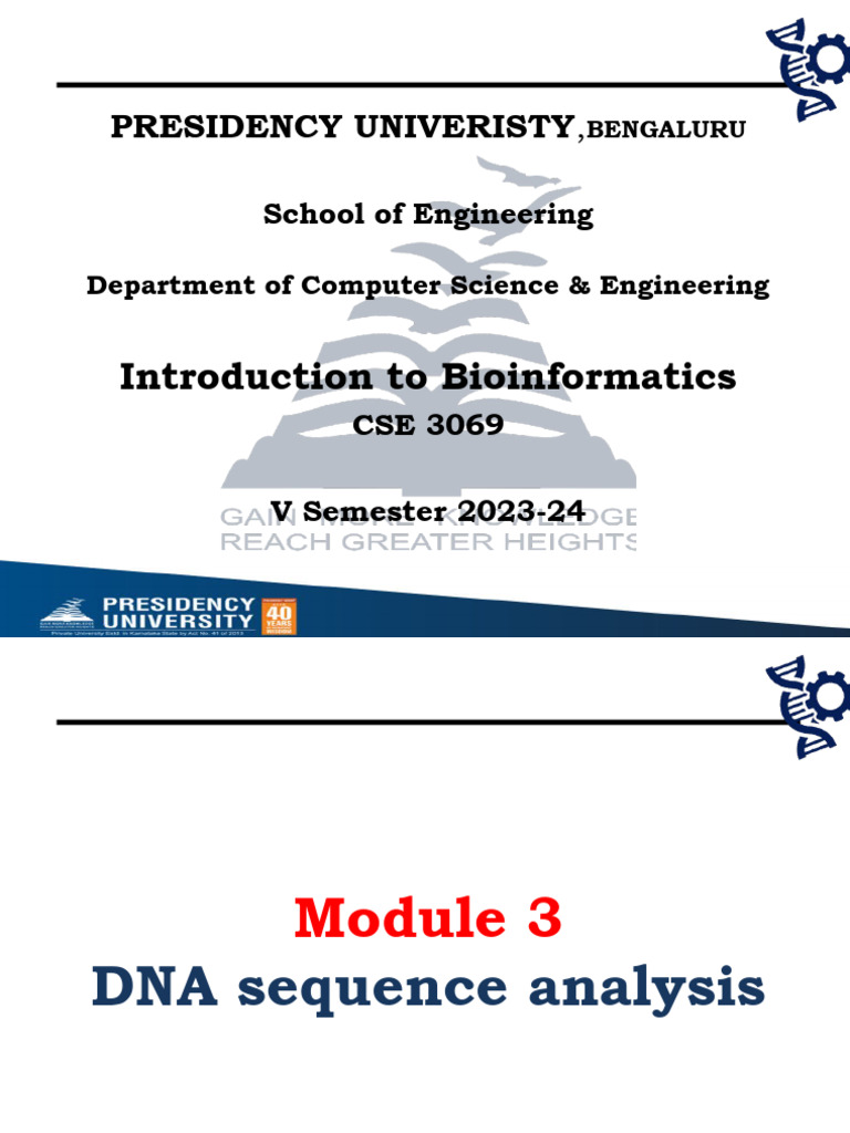 Module 3 CSE3069 (Bioinformatics) | PDF | Sequence Alignment | Nucleic Acid Sequence