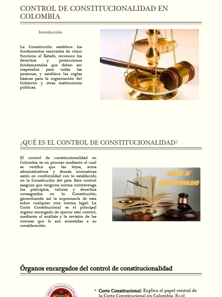 Control de Constitucionalidad en Colombia | PDF | Constitución | Ley ...