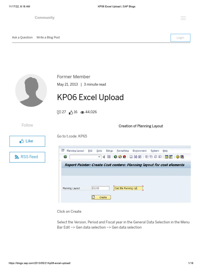KP06 Excel Upload - SAP Blogs | PDF | Microsoft Excel | Software