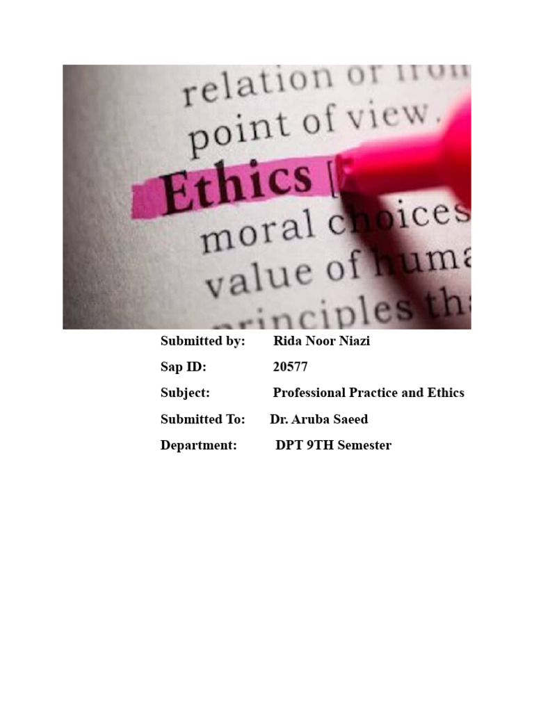 Ethics Assignment2 | PDF | Physical Therapy | Health Care