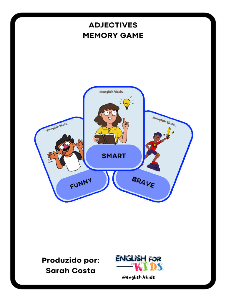 ADJECTIVES MEMORY GAME EFK Tgibth | PDF | Impressão | Direitos Autorais