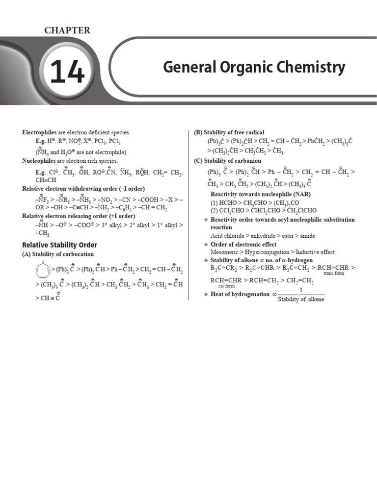 14 - General Organic Chemistry PDF | PDF | Chemical Reactions | Chemistry