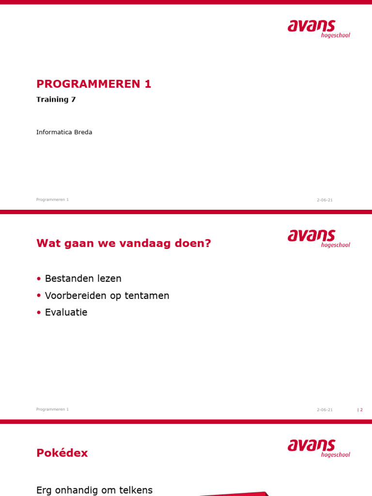 Programmeren 1: Training 7 | PDF