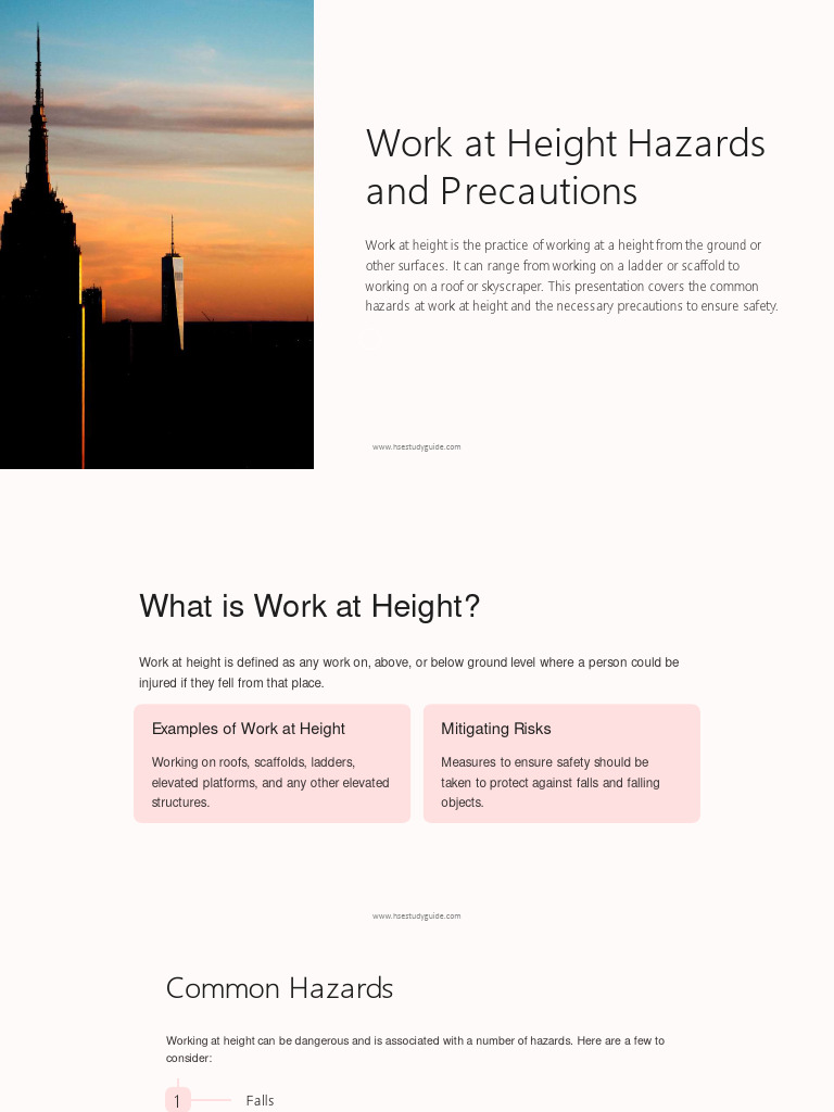Work-at-Height-Hazards-and-Precautions-1 | Download Free PDF | Safety ...