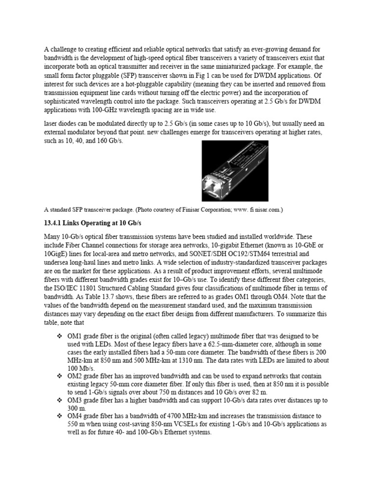 A Challenge To Creating Efficient and Reliable Optical Networks That ...
