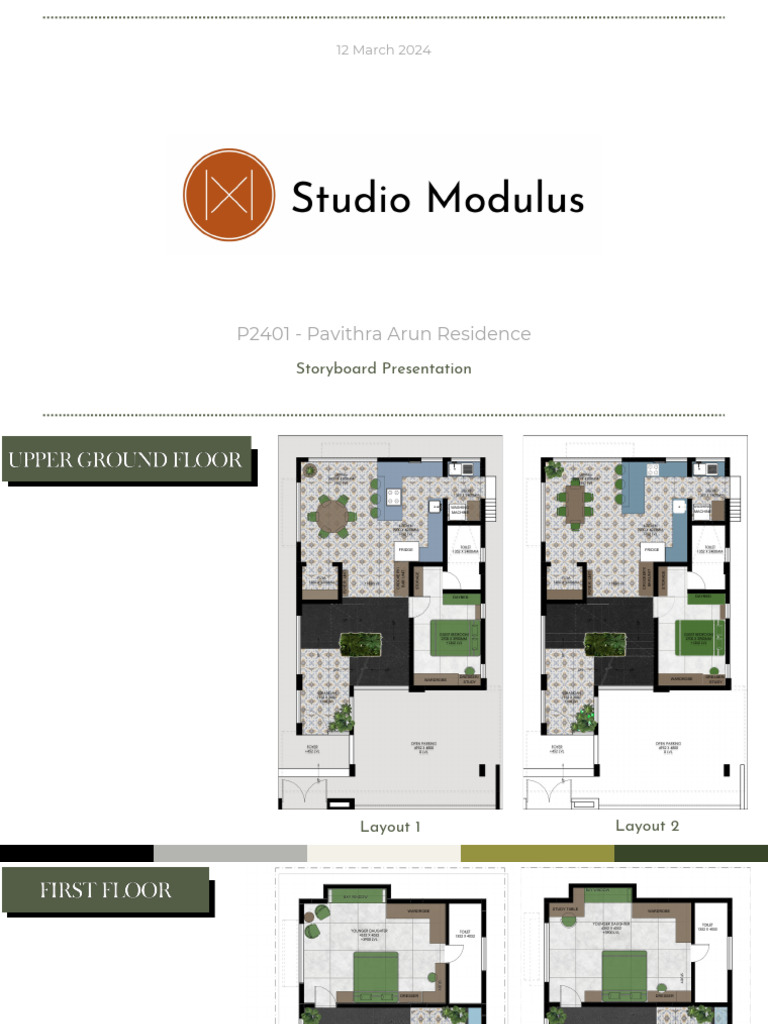 P2401 - Pavithra Arun Residence - Storyboard Presentation | PDF