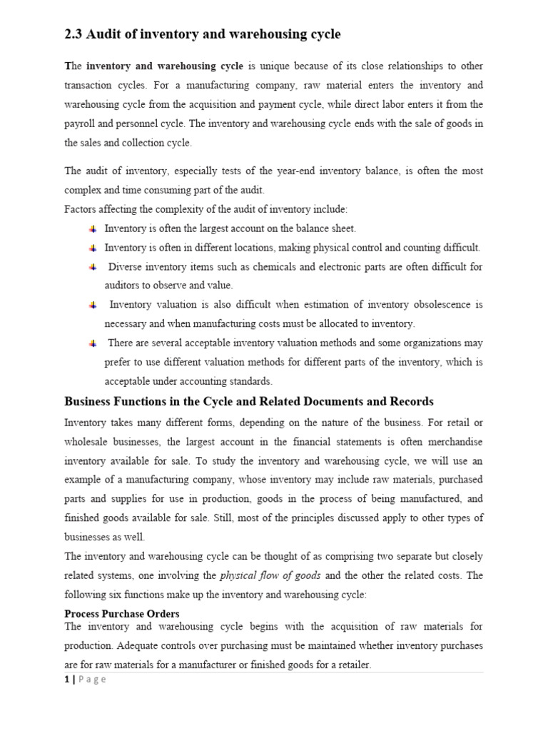 Audit of inventory final | Download Free PDF | Audit | Inventory