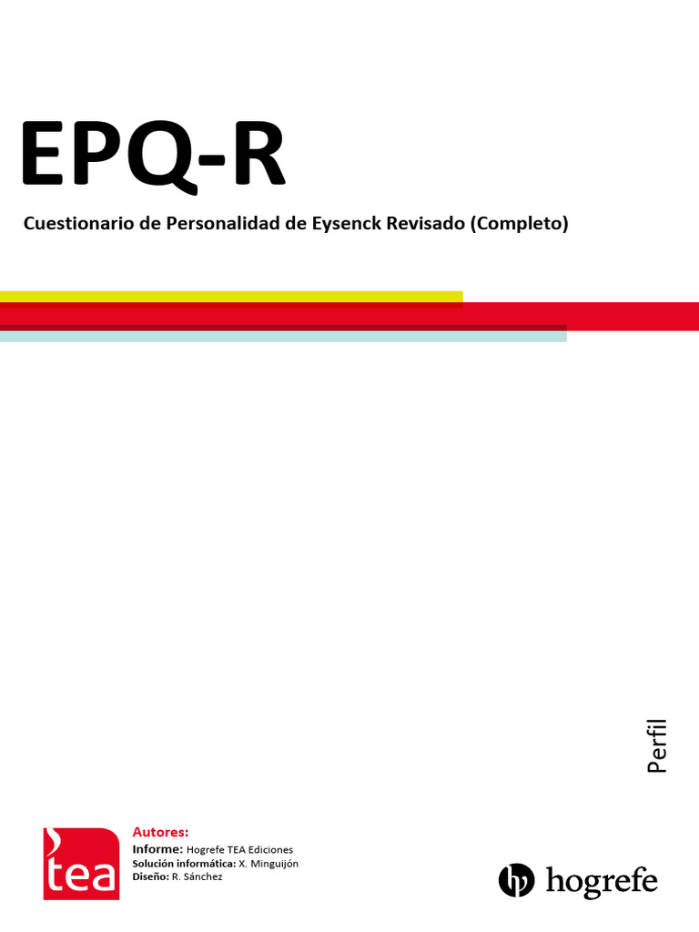 Perfil EPQ-R RRK | PDF | Las emociones | Evaluación