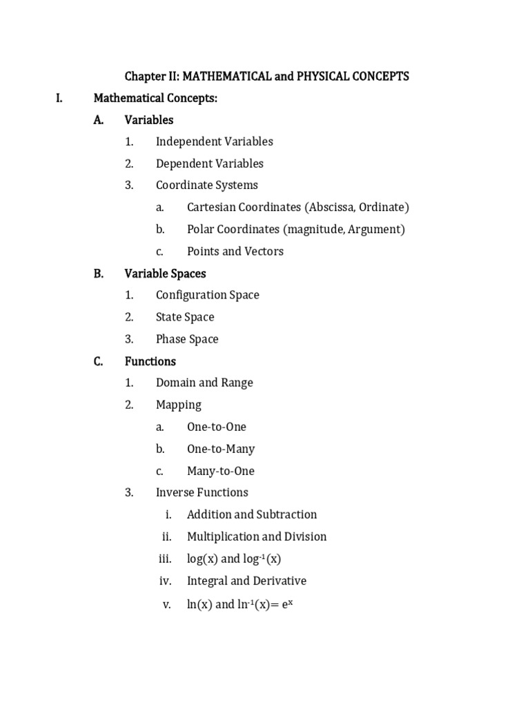 Class Notes - Chapter 2 Mathematical and Physical Concepts | PDF ...