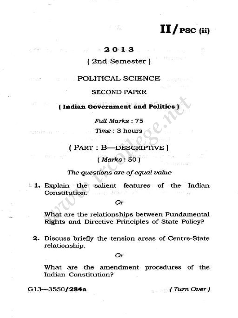 Indian Political Science Exam Guide | PDF
