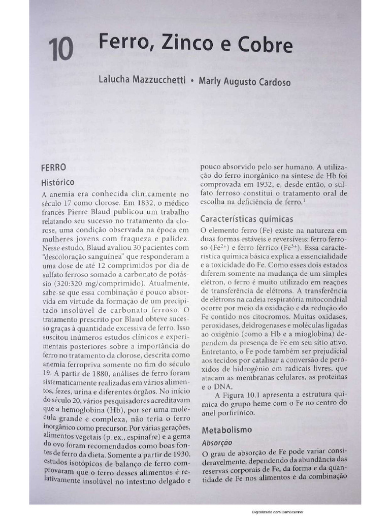 Cap. 10 - Ferro, zinco e cobre_compressed | PDF