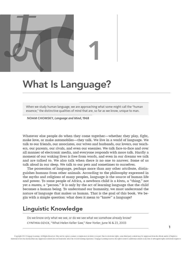 CHAPTER 1 FROMKIN 2014-an_introduction_to_language | PDF | Human ...