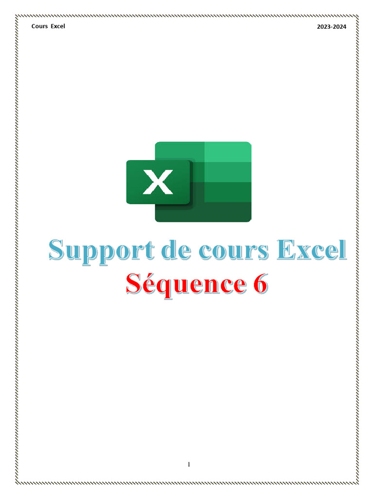 Support de Cours MS Excel | PDF | Microsoft Excel | Interface graphique