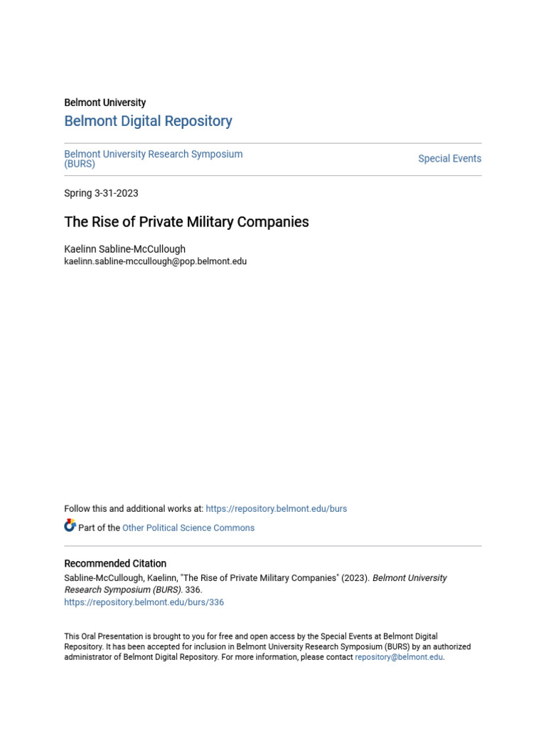 The Rise of Private Military Companies | PDF | Digital Library | License